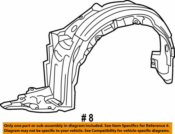 53805-75020 Toyota Liner, front fender, rh 5380575020, New Genuine OEM ...
