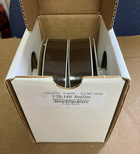 DuraLabel Vinyl Label Tape 1" Wide Brown Premium (2) 140' Rolls Cat # 2 ...