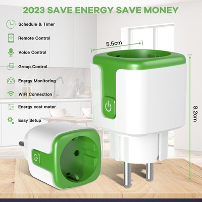 WLAN Steckdose mit Strommessung Energiekostenmesser Stromzähler WiFi ...