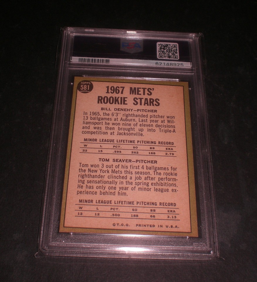 1967 TOPPS TOM SEAVER ROOKIE CARD #581 PSA 6 EX-MT | eBay