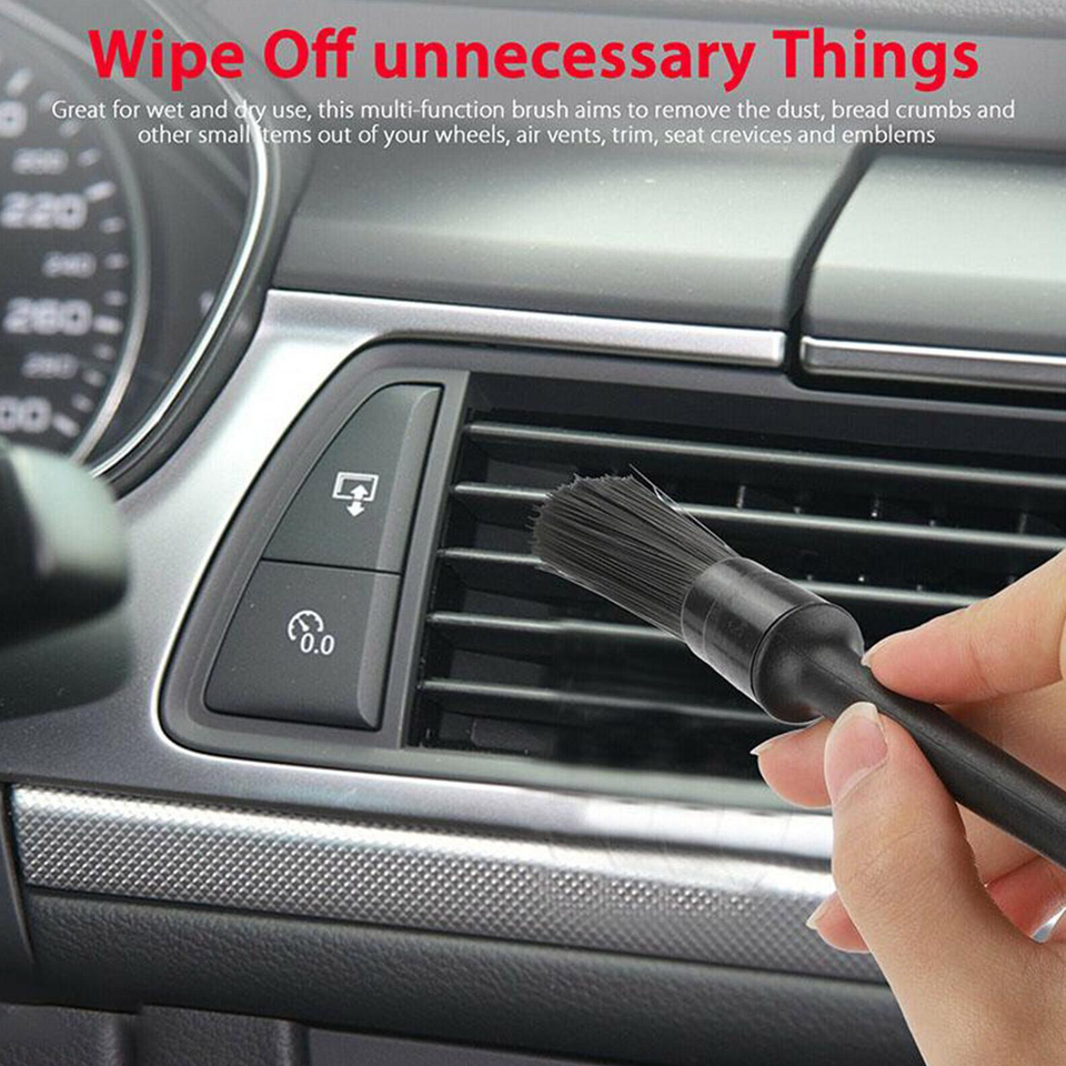 5PC Car Detailing Brush Kit Boar Hair Vehicle Auto Interior For Wheel ...