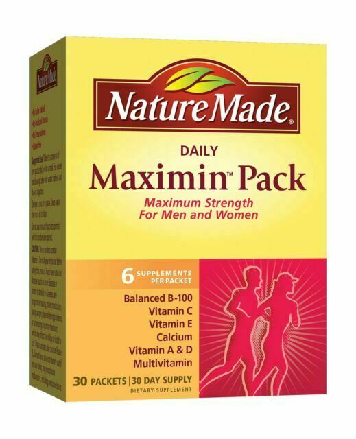 Daily Maximin Pack Multivitamin and Mineral 6 Supplements per Packet 30 ...
