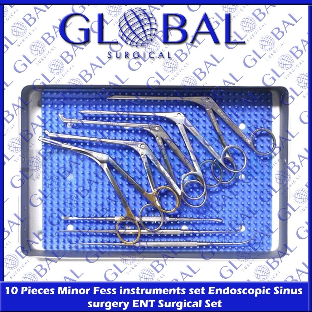 10 Pcs Minor Fess instruments Set Endoscopic Sinus surgery ENT Surgical ...