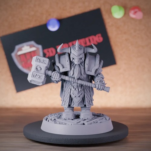 Dwarf Warrior Miniature Viking Barbarian Mini Dungeons and Dragons DnD ...