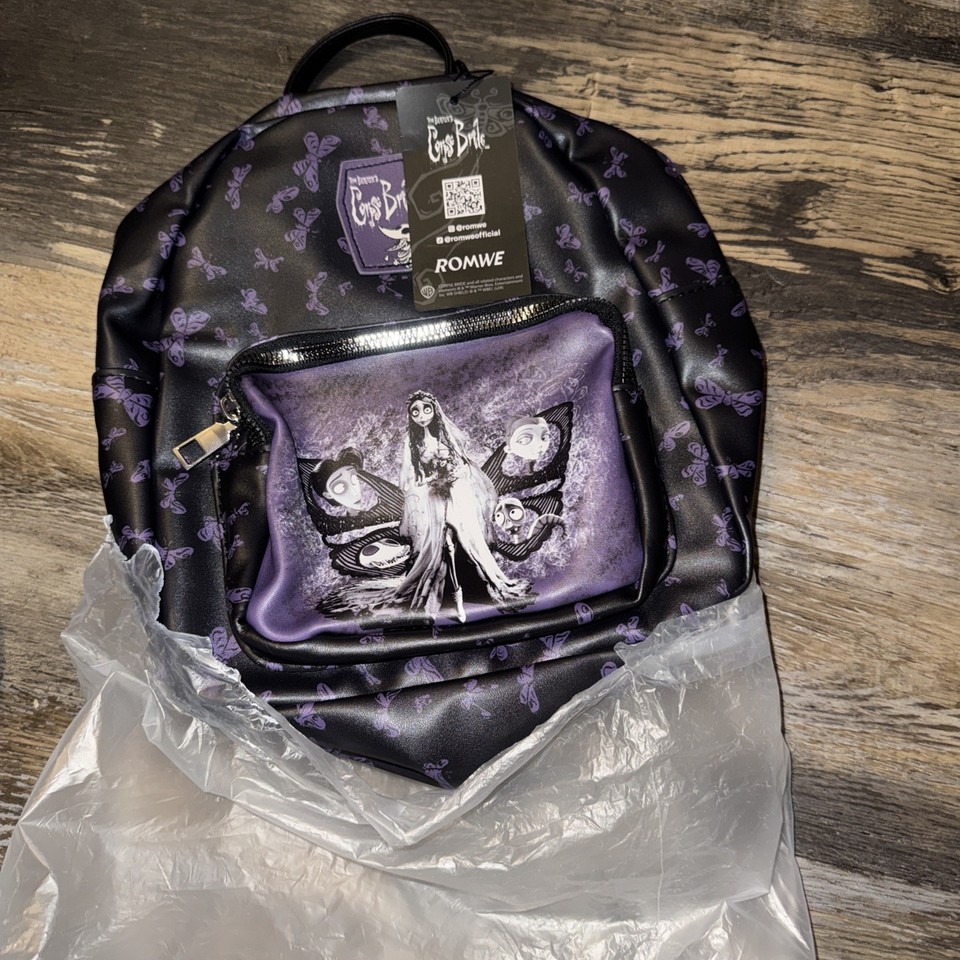 NEW Tim Burton CORPSE BRIDE Mini Backpack PURPLE Bag SCRAPS Victor ...