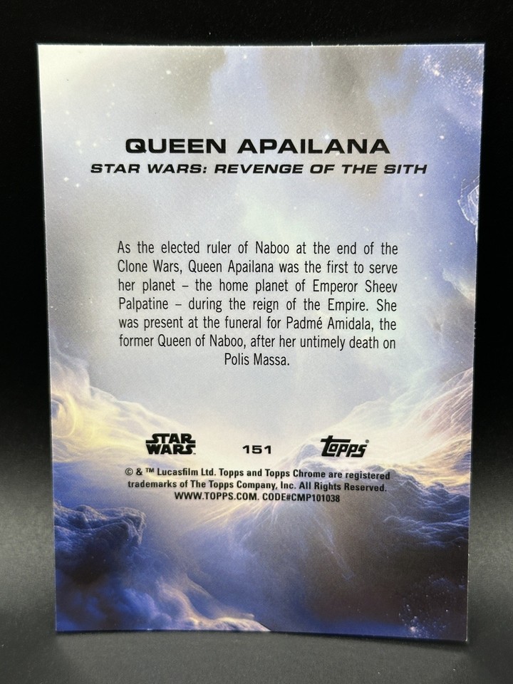 2025 Topps Chrome Star Wars QUEEN APAILANA #151 RAYWAVE | eBay