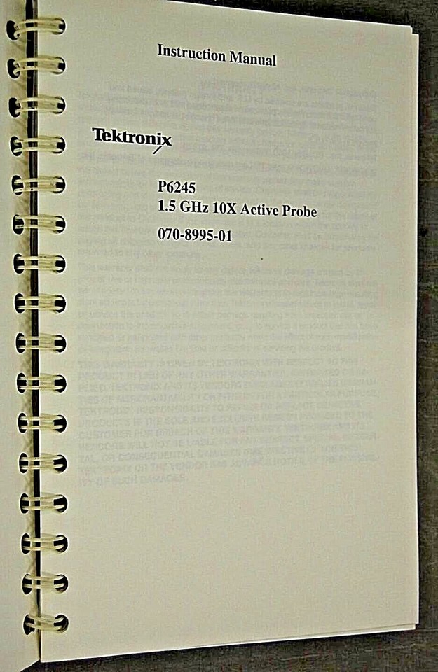 Tektronix P6245 1.5GHz 10X Active Probe 070-8995-01 Instruction Manual ...