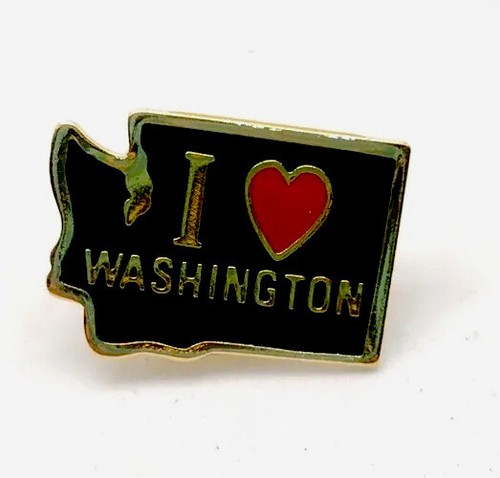 I ️ Washington State Shaped Enamel Tourist Souvenir Pin Brooch Jewelry ...