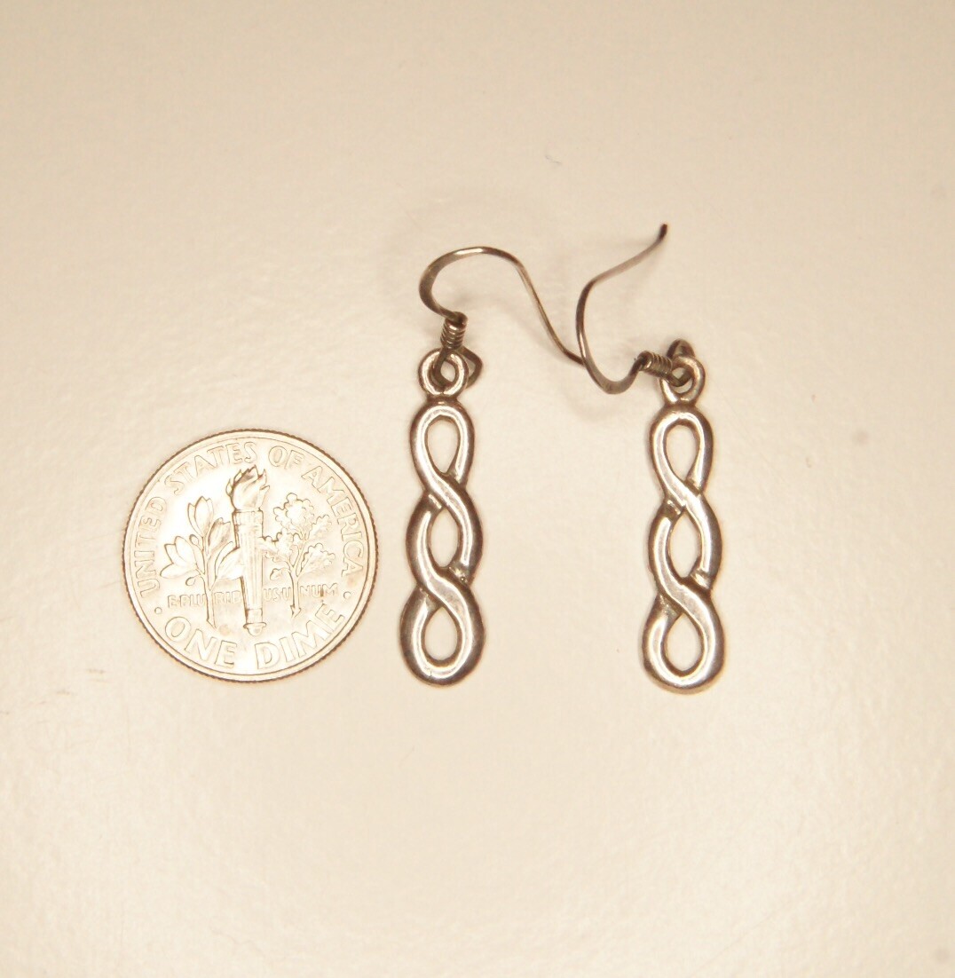 Sterling Silver Triple Infinity Loop Drop Dangle Hook Earrings | eBay