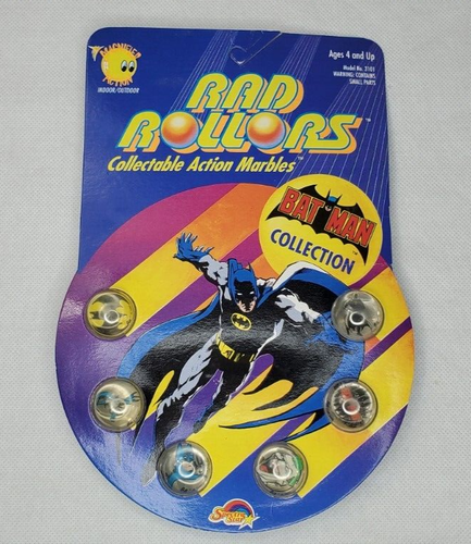 BATMAN Vintage Marbles 1990 DC COMICS Rad Rollers Action NOS Unpunched ...