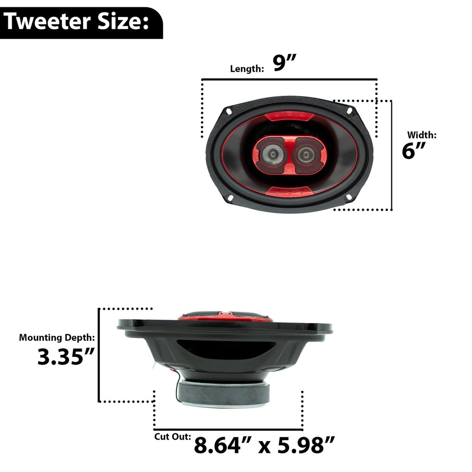 MB Quart XK2-169 6x9" 300W Coaxial 2-Way Speaker System for Car Audio ...