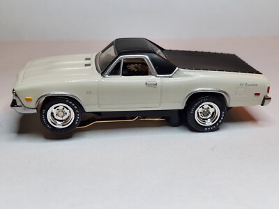 EL CAMINO WHT/BLK/ BLK T-Jet HO Slot Car , CHROME SLOTTED RIMS ...
