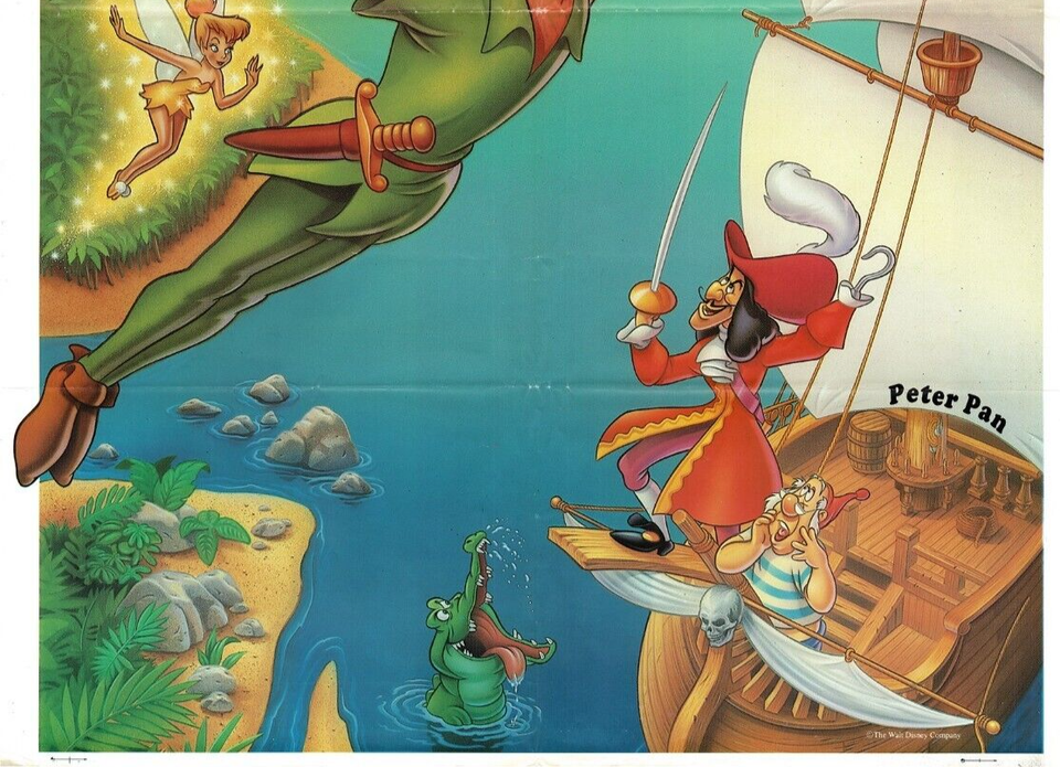 PETER PAN 1992 Movie Poster ISRAEL hebrew dubbing language Walt Disney ...