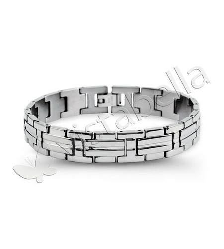 Mens Solid Stainless Steel Cross Link Biker Bracelet-ssb33 | eBay
