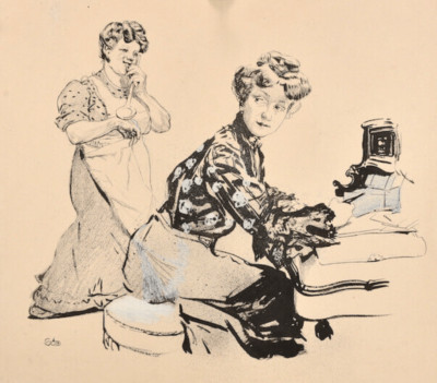 Landlady writing and her servants | drawing by Ferdinand Götz... | eBay