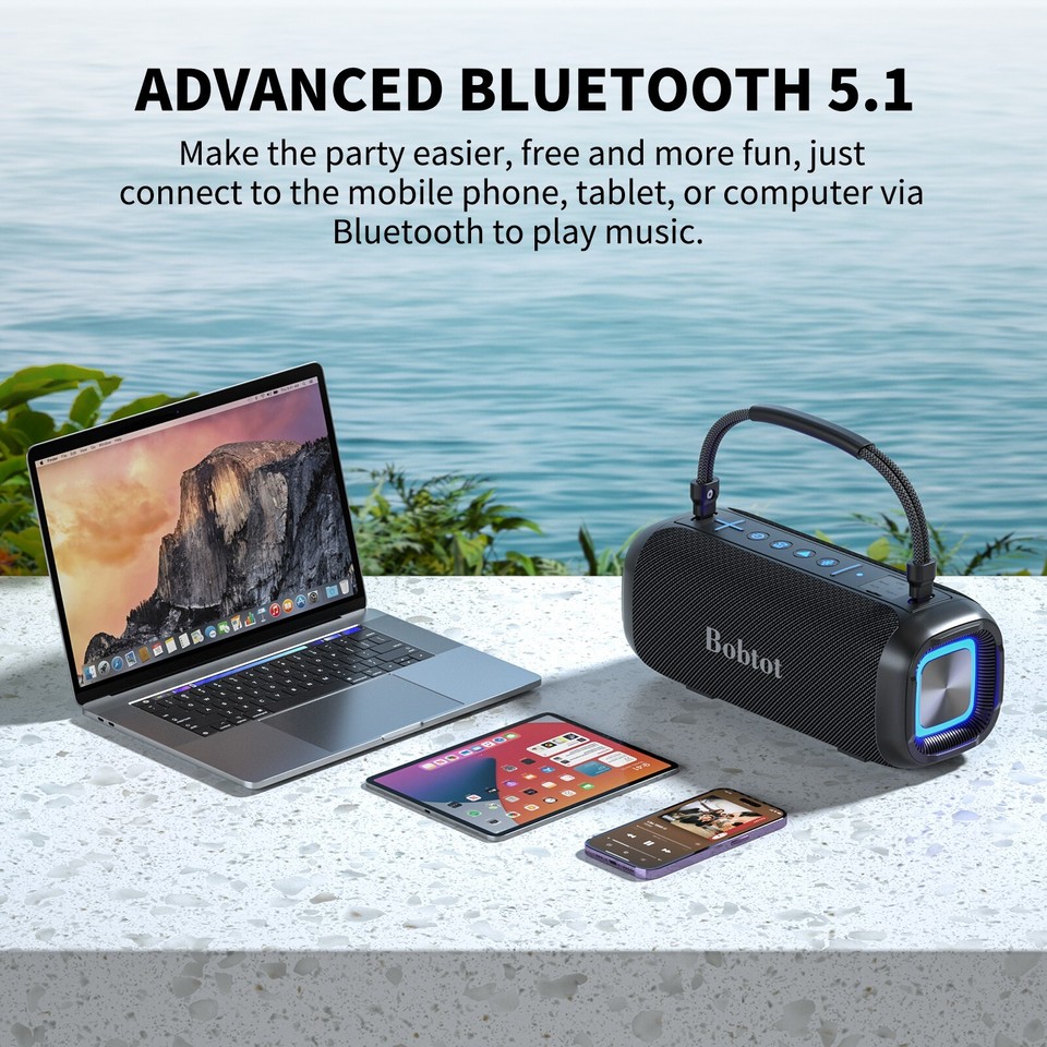 Karaoke Bluetooth Speaker Portable Waterproof Wireless Microphone for ...