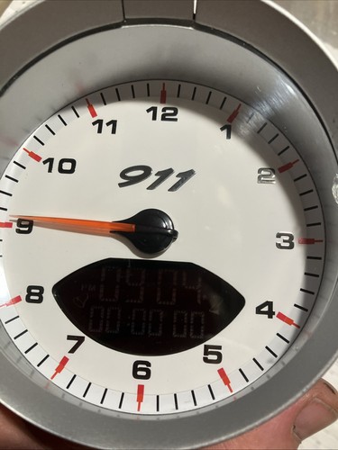 Porsche Table Clock Driver's Selection Silver Color MINT | eBay