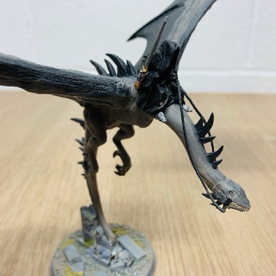 Warhammer LOTR Lord of the Rings Nazgul Ringwraith on Winged Fell Beast ...