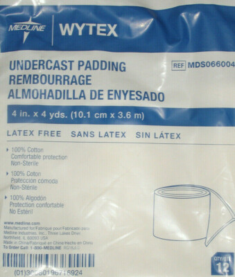 Medline Non Sterile 100% Cotton Undercast Padding 4" x 4 yd 1 Each ...
