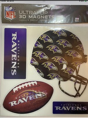 NFL Baltimore Ravens Football Helmet Set Of 4 Diecut Ultraflip 3D ...