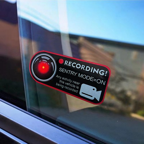 1x Car Sentry Mode Recorder Static Sticker Window Caveat Warn Modified ...
