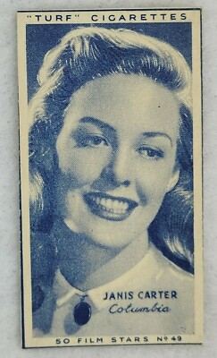 1947 Turf Cigarettes 50 Film Stars #49 Janis Carter (B) | eBay