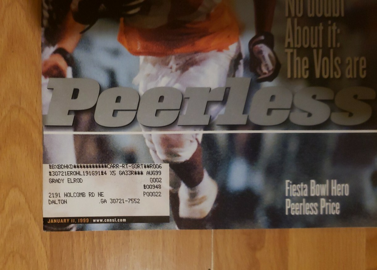 Sports Illustrated Peerless Price Peyton Manning Tennessee Vols Lot (2 ...