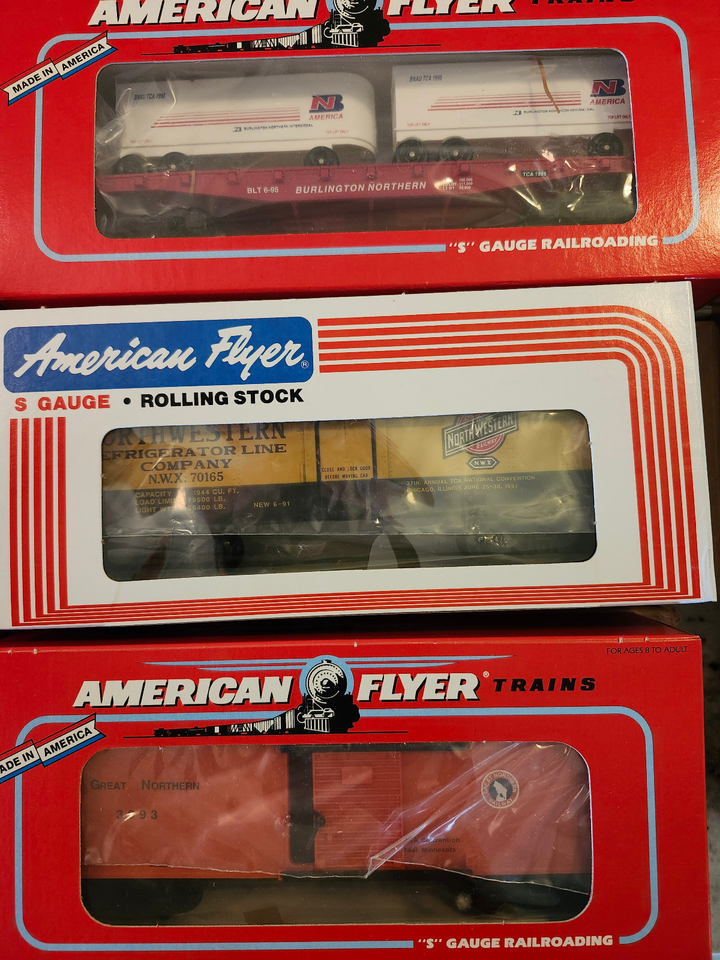 American Flyer "S"gauge TCA - (15) car lot, New in the box + shipping ...