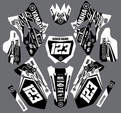 Graphics for Yamaha YZ 250 YZ250 2002-2014 Oem plastic Decals White ...