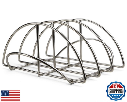BBQ Rib Racks for Grilling and Smoking, Stainless Roasting Rack ...