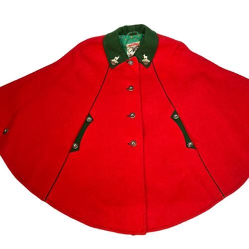 Vintage Womens Boos Cape Poncho Red Shawl Wool Blend Embellished XS/S ...