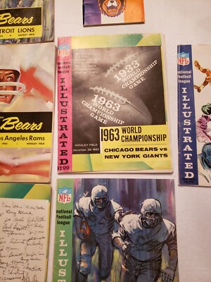 1963 Genuine NFL WORLD CHAMPIONSHIP PROGRAM CHICAGO BEARS vs GIANTS ...