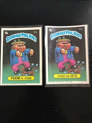 1986 Topps Garbage Pail Kids Series 3 Frank N. Stein 112a & Undead Jed ...