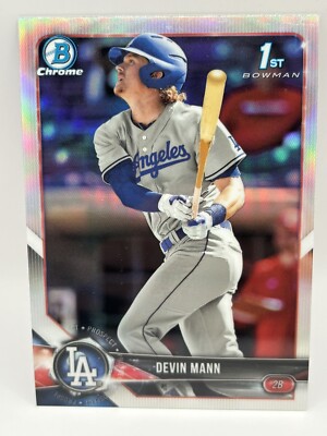 2018 1st Bowman Chrome Draft Devin Mann #BDC-15 LA Dodgers NM | eBay