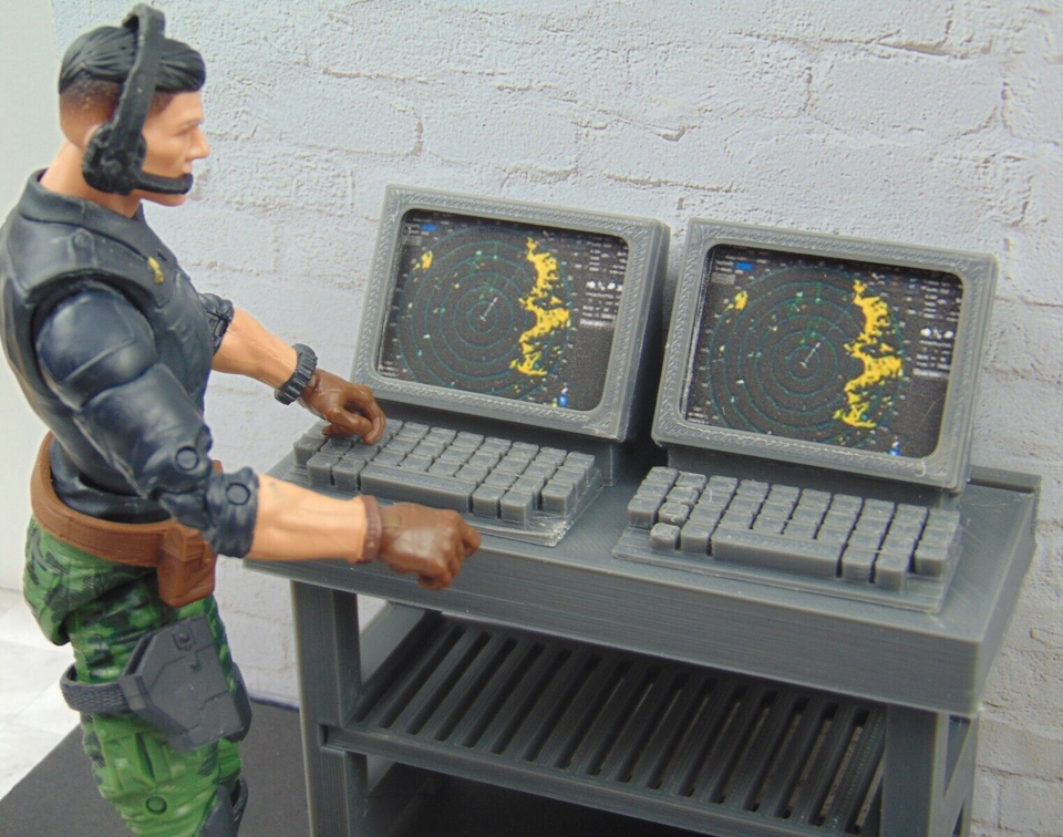 Custom 1:12 Scale Control Room Mission 4pc Radar Monitor TYPE2 Diorama ...