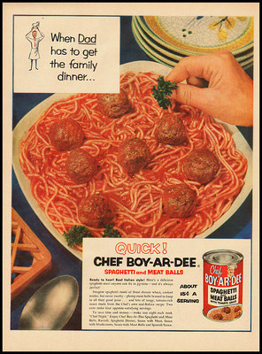 1950s vintage ad for Chef Boy-Ar-Dee Spaghetti & Meatballs -552 | eBay