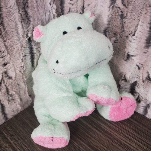 TY PLUFFIES TUBBY Baby Mint Green Pink Hippo Stuffed Animal Plush Toy ...