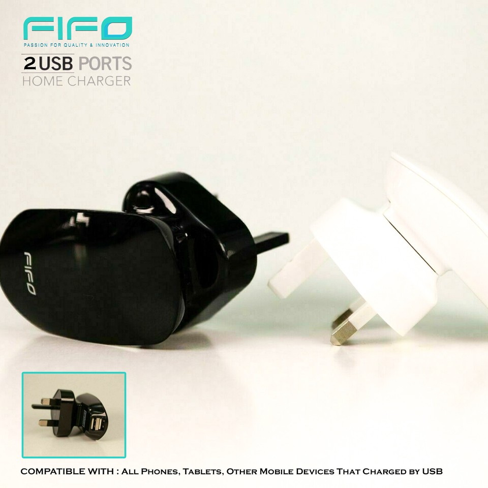 Home Charger Mains USB 3 Pin UK Wall Plug Adapter Charging for Phones ...