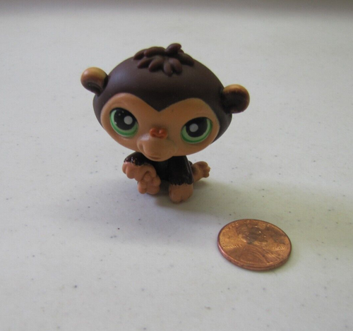 Littlest Pet Shop Lps #223 Brown Tan Monkey Chimp Green Eyes Hasbro ...