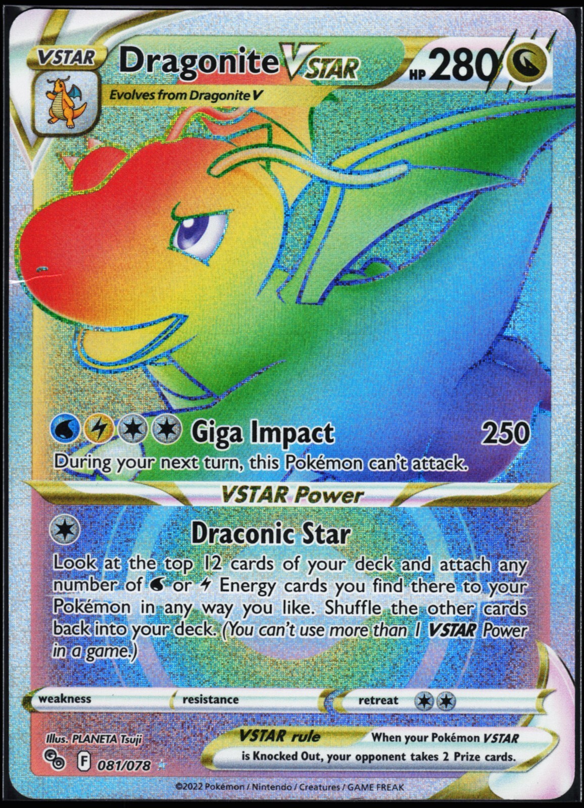 Pokémon TCG Dragonite VSTAR Pokemon GO 081/078 Holo Secret Rare | eBay
