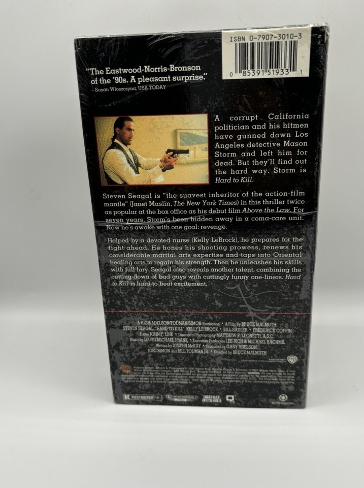 Hard to Kill (VHS, 1997) Steven Seagal, Kelly LeBrock, William Sadler ...