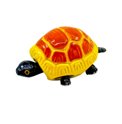 Vintage Ceramic Wiggling Box Turtle Yellow and Orange New Old Stock ...