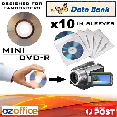 10 x Data Bank Mini DVD R Silver DVD-R Handycam Camcorder DVD 8cm 30 ...
