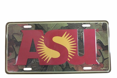 Arizona State Sun Devils ASU Camo Metal Car Tag Automobile License ...