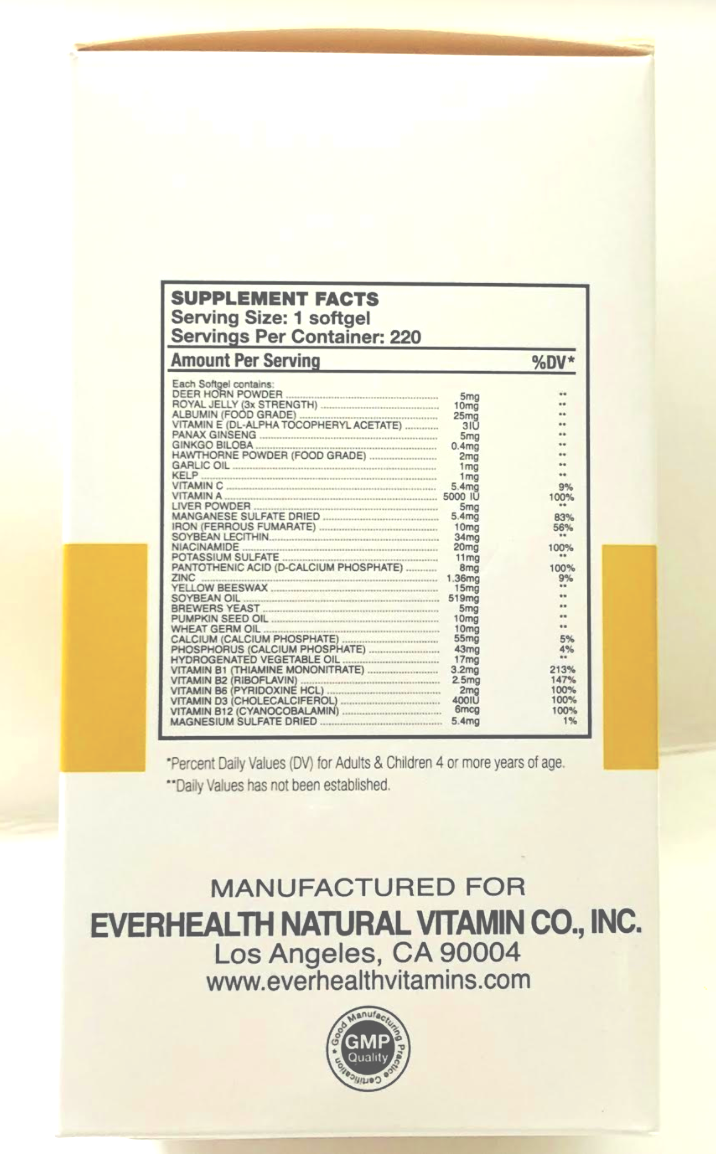 Everhealth Vital Deer Horn Albumin 33 - Contain 33 Ingredients (220 ...