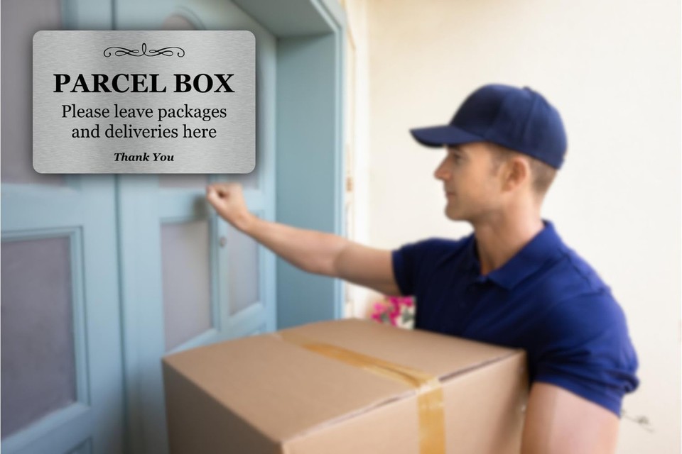 Parcel Box (Mail Box) Sign - Manufactured from Aluminium Metal with ...