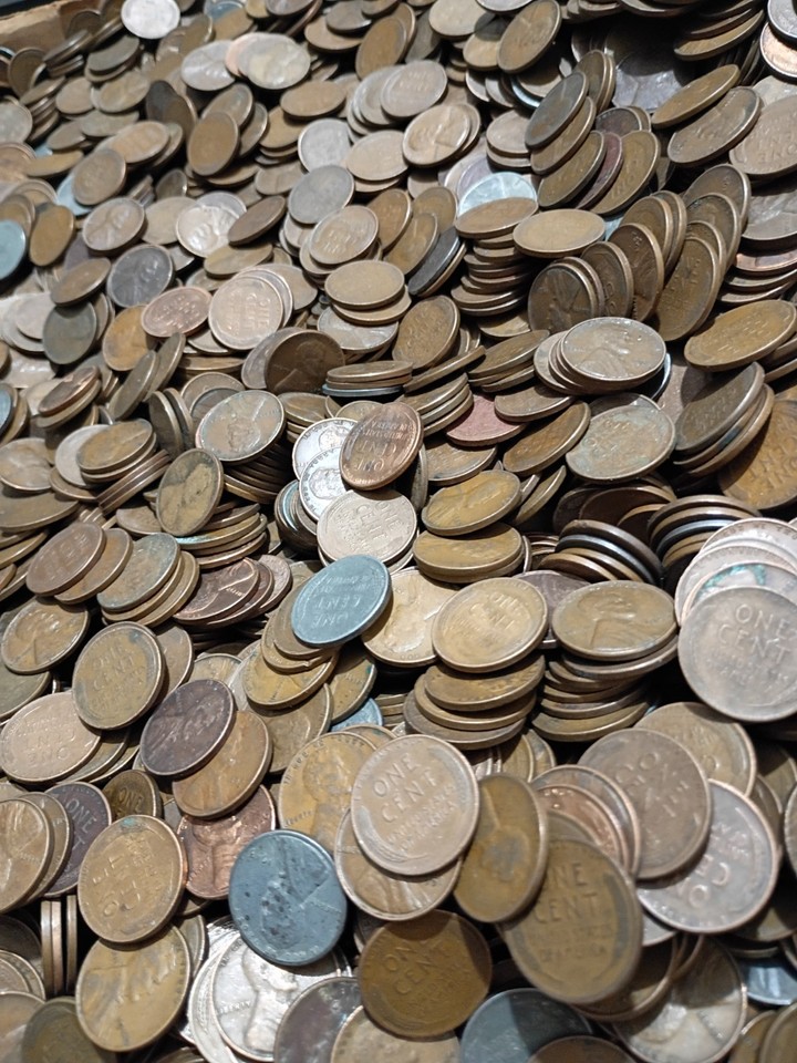 1909-1958 PDS Lincoln Wheat Penny Lot 5000 Coins, Mixed Dates ...