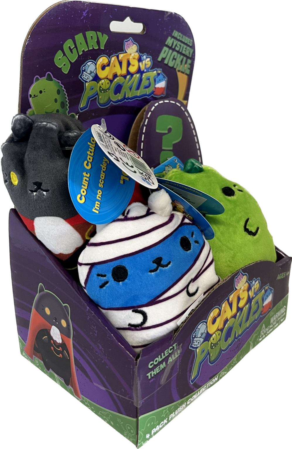 Scary Cats vs Pickles 4 Pack Plush Collection with Mystery Pickle | eBay