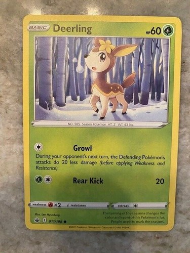 Pokemon TCG Deerling Card Sword & Shield Chilling Reign 11/198 NM | eBay