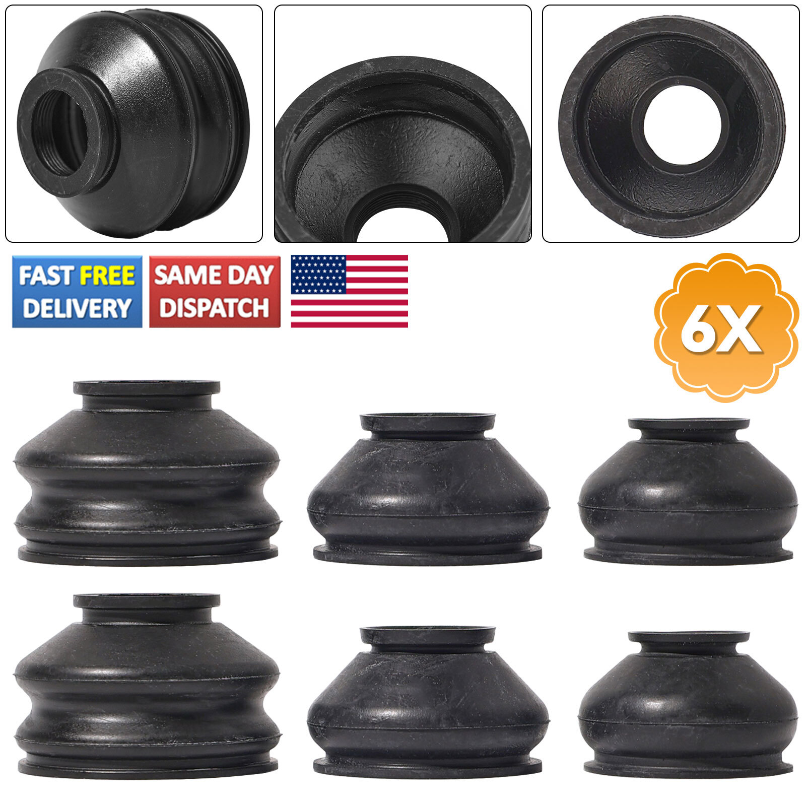 6x HQ Rubber Tie Rod End Ball Joint Dust Boots Dust Cover Boot Gaiters ...